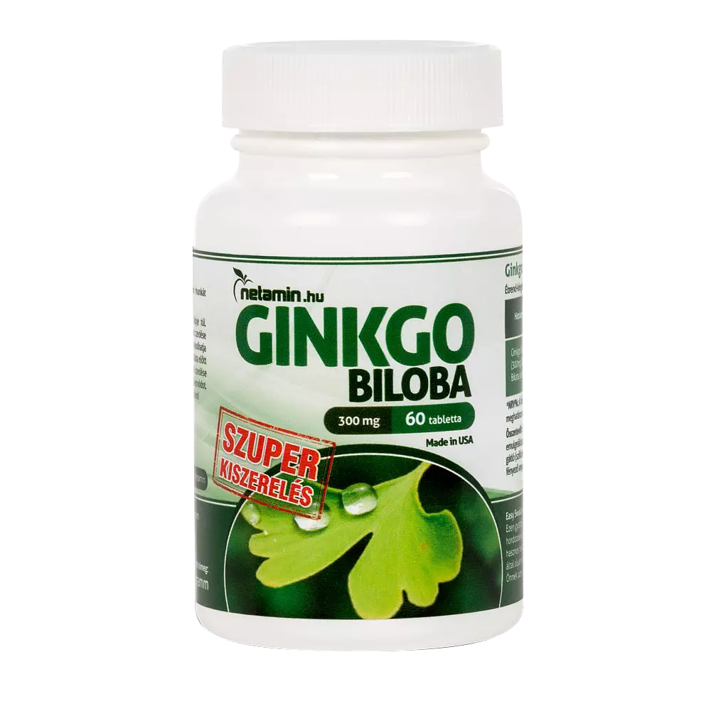 Szuper Ginkgo Biloba 300 mg (60 tab.) - Netamin
