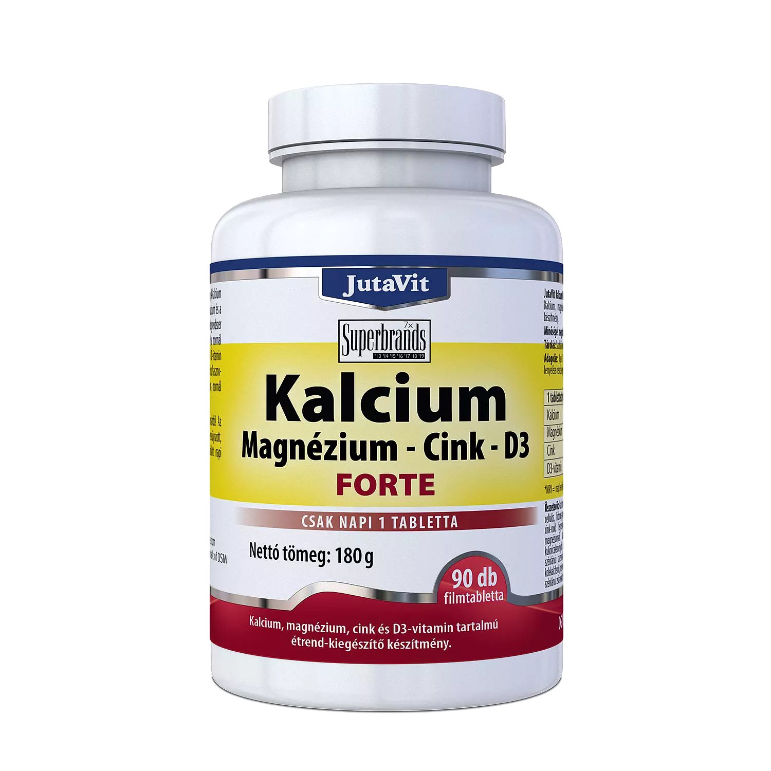 Kalcium+Magnézium+Cink forte + D3 vitamin (90 tab.) - JutaVit