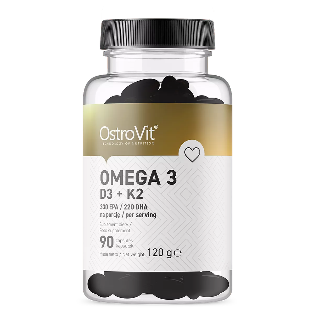 Omega 3 D3+K2 (90 kap.) - OstroVit
